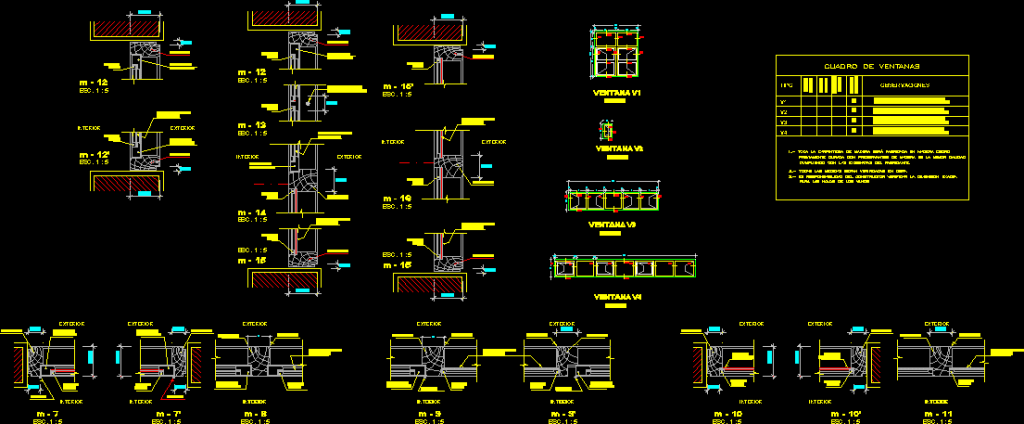 Window Elevations in DWG (799.34 KB) | CAD library