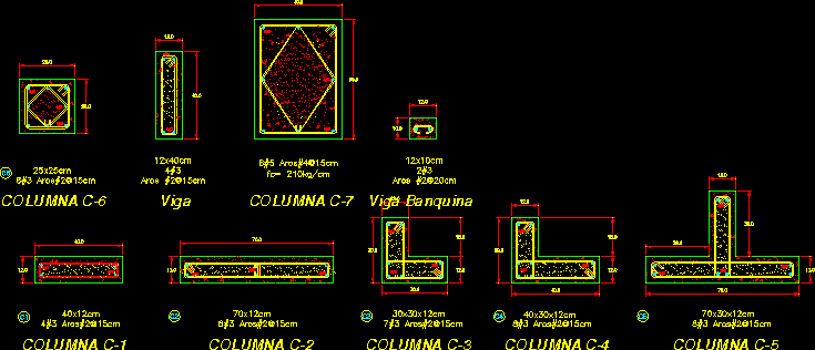 Detalles de Columnas y Vigas en AutoCAD | Libreria CAD