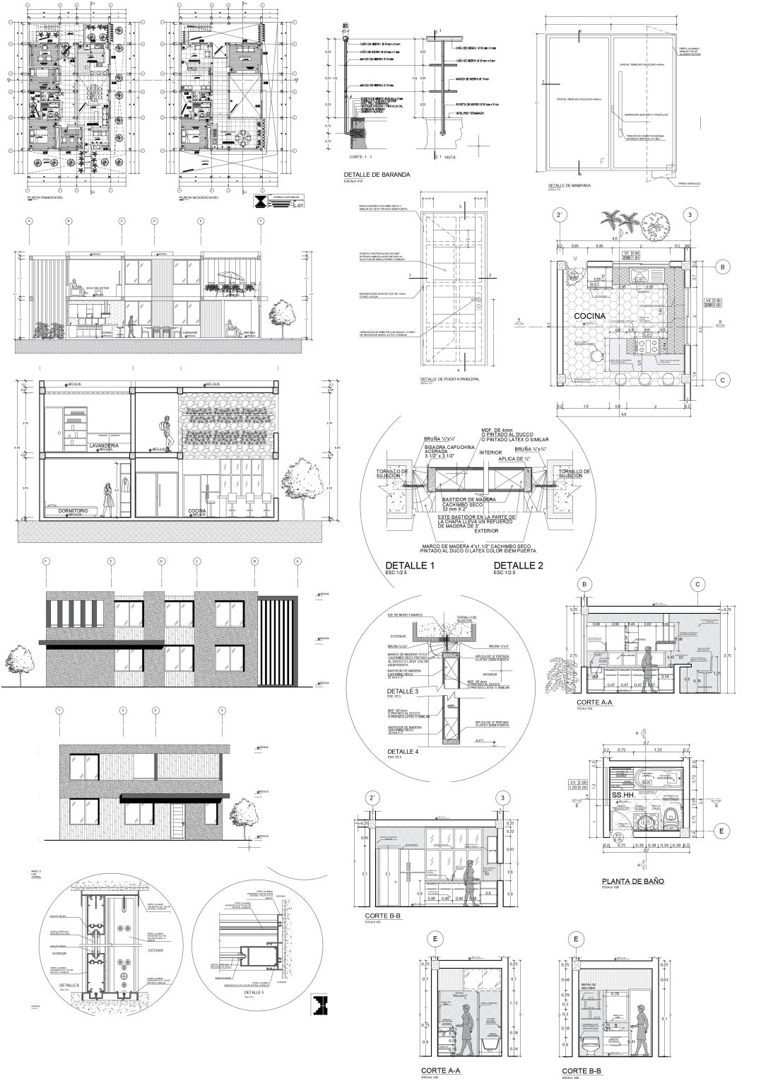 Proyecto Arquitectónico Vivienda Unifamiliar En DWG (1.54 MB ...