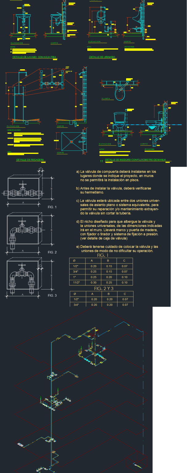 Isometrico De Red De Agua Potable Con Calculos En DWG (2.97 MB ...