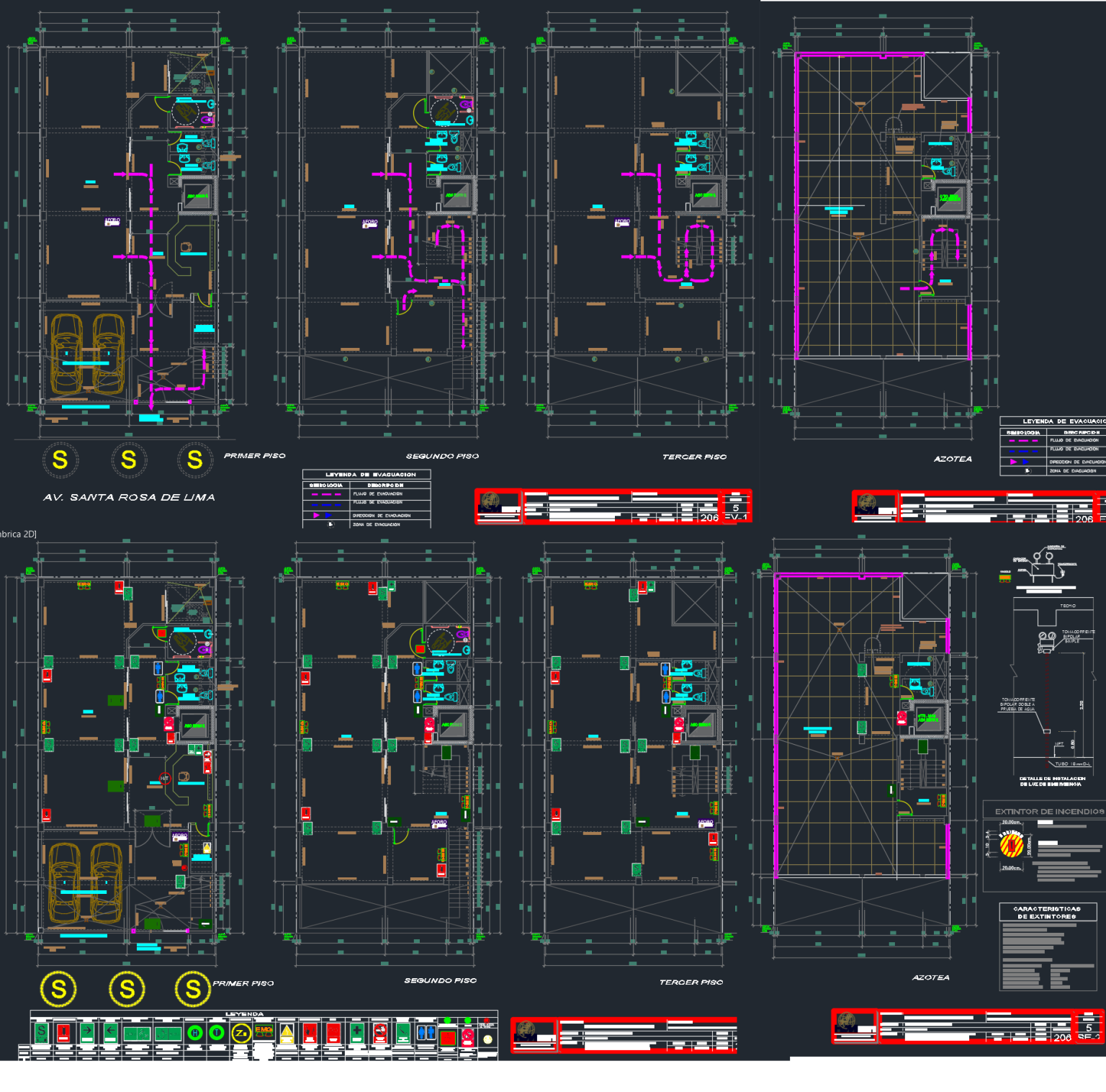 Plano De Evacuación Y Señalización De Local Comercial Y Oficinas En DWG ...