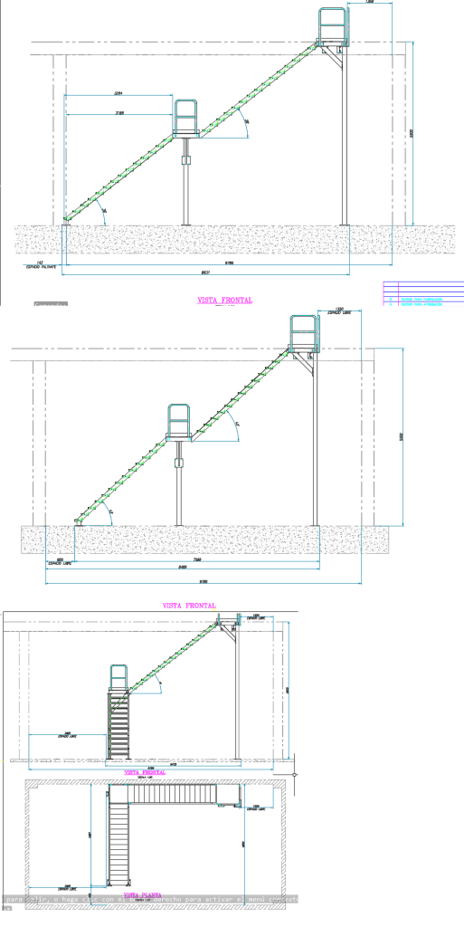 Modelo De Escalera En Dwg 49873 Kb Librería Cad