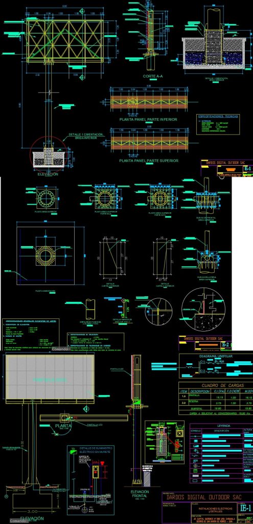 Unipolar Advertising Panels In DWG (743.77 KB) | CAD library