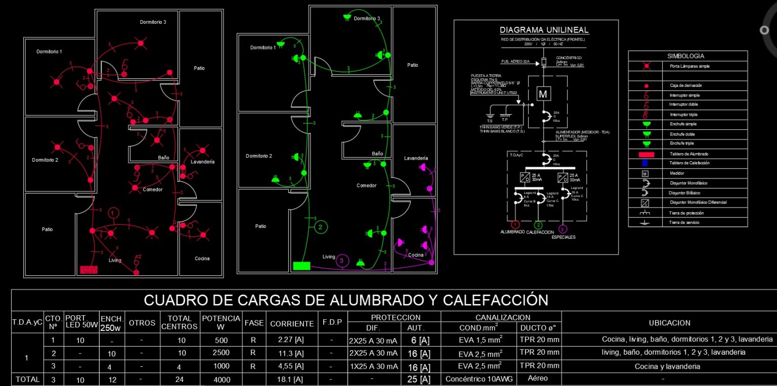 Proyecto Eléctrico De Alumbrado Y Calefacción En DWG (157.41 KB ...
