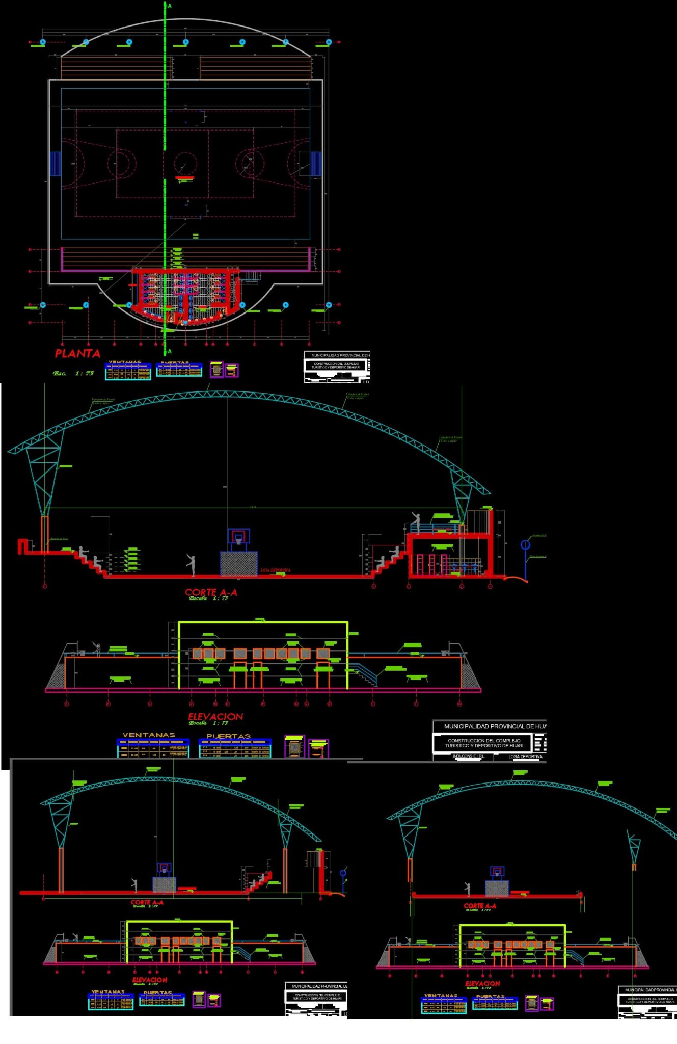 Sports Complex Design In DWG (5.45 MB) | CAD library