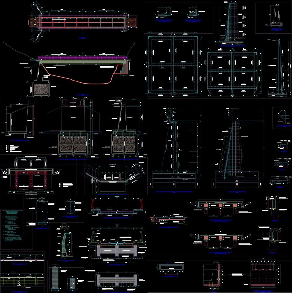 Structural Detail of a Pedestrian Bridge in DWG (5.27 MB) | CAD Library