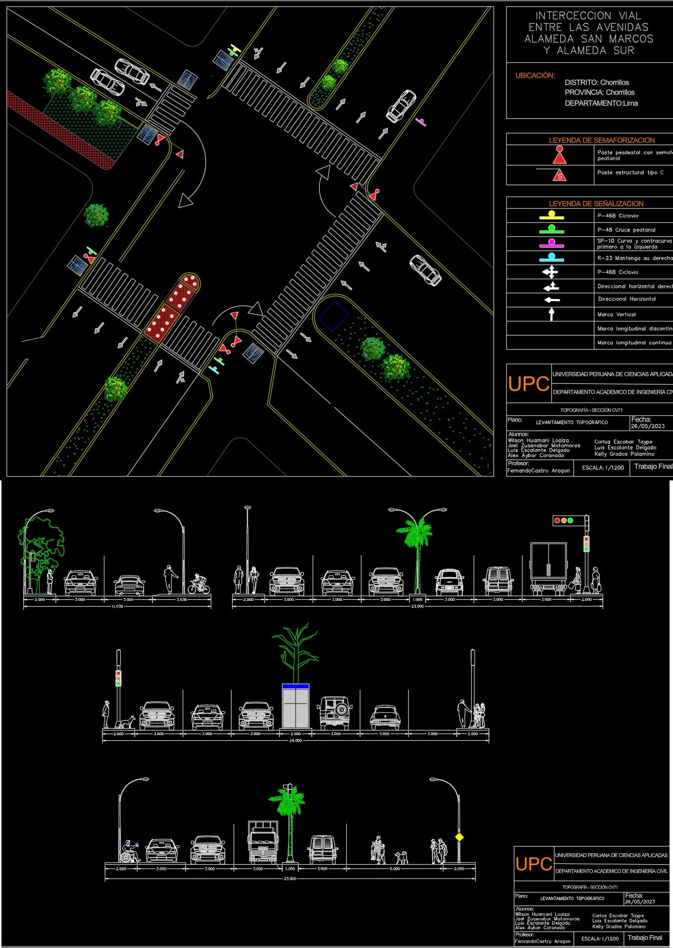 Urban Intersection With Traffic Lights In Dwg 2 60 Mb Cad Library