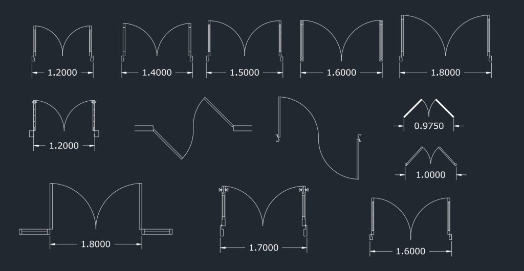 Portas pivotantes em RFA (9.76 MB) | Biblioteca CAD