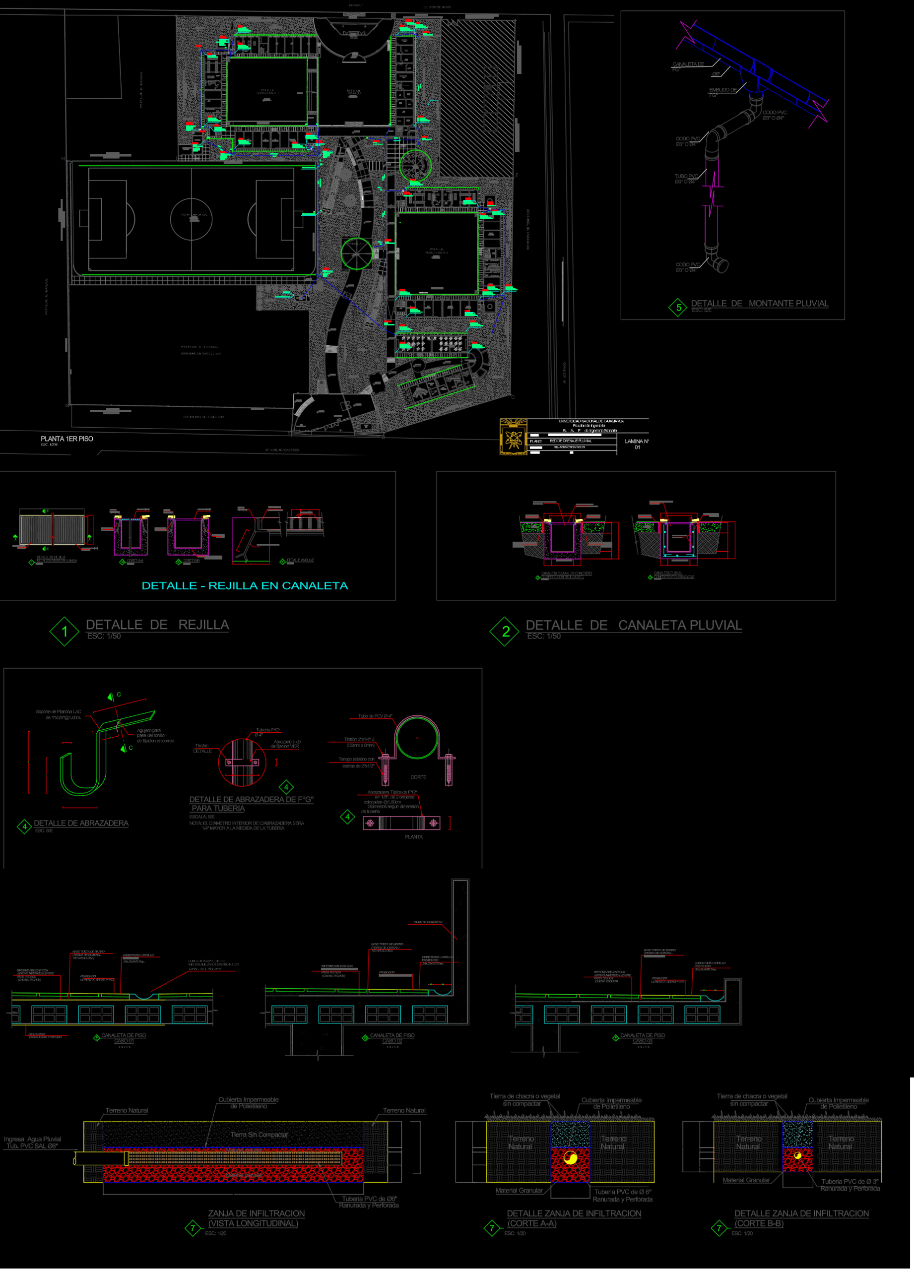 Storm Drainage Network for an Educational Complex (DWG) (3.22 MB) | CAD ...