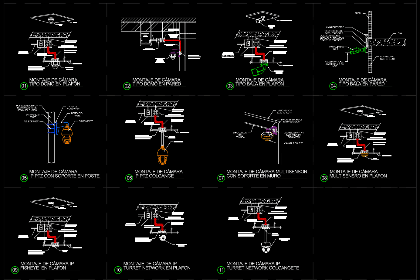 CCTV Camera Installation Details in DWG (1.67 MB) | CAD Library