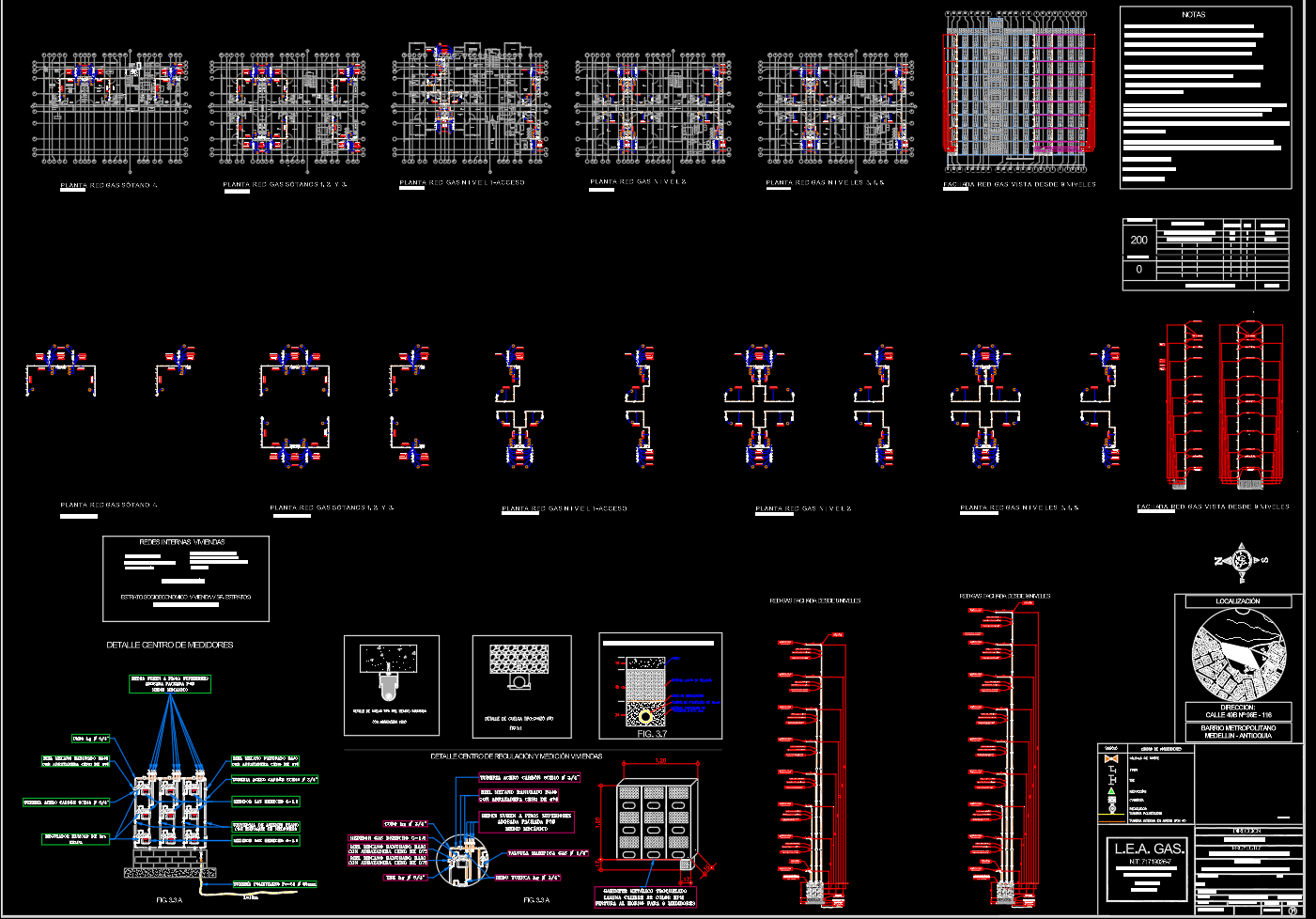 Gas Network Project for 200 Apartments in DWG (8.41 MB) | CAD Library
