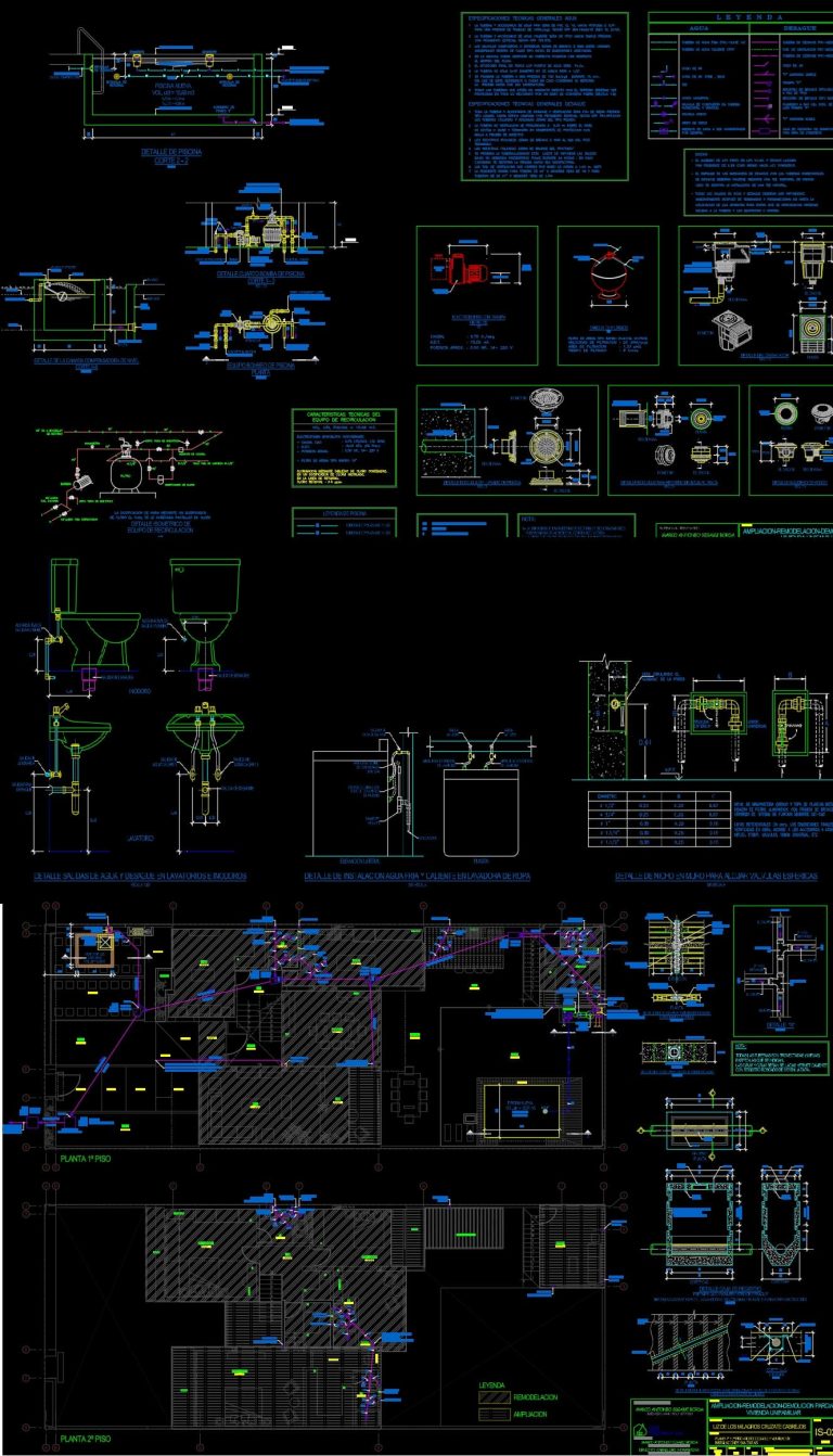 Plano De Drenaje Pluvial En Planta General En DWG (2.95 MB) | Librería CAD