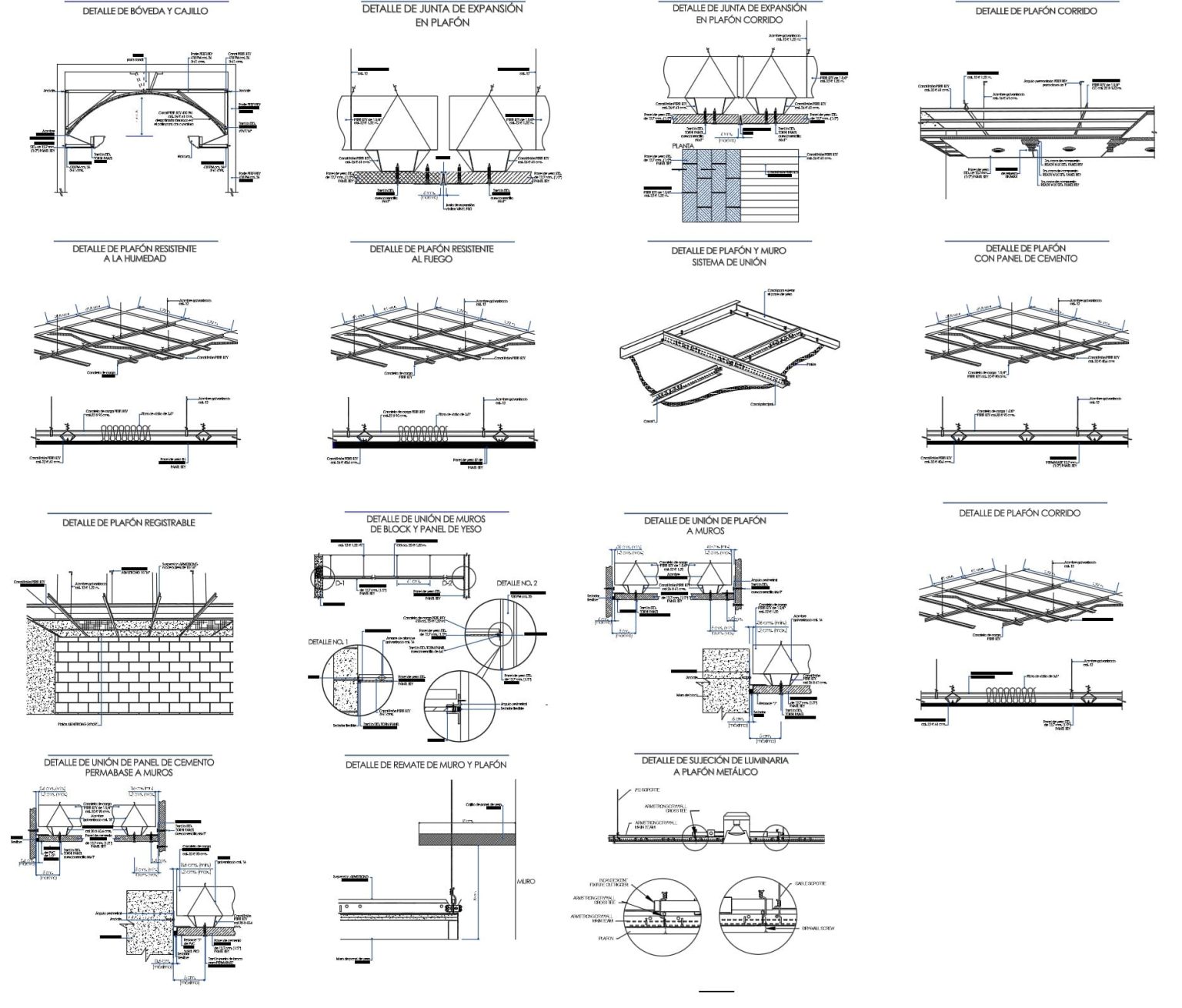 Details of Suspended Ceilings and Ceiling Panels in DWG Format (1.12 MB ...