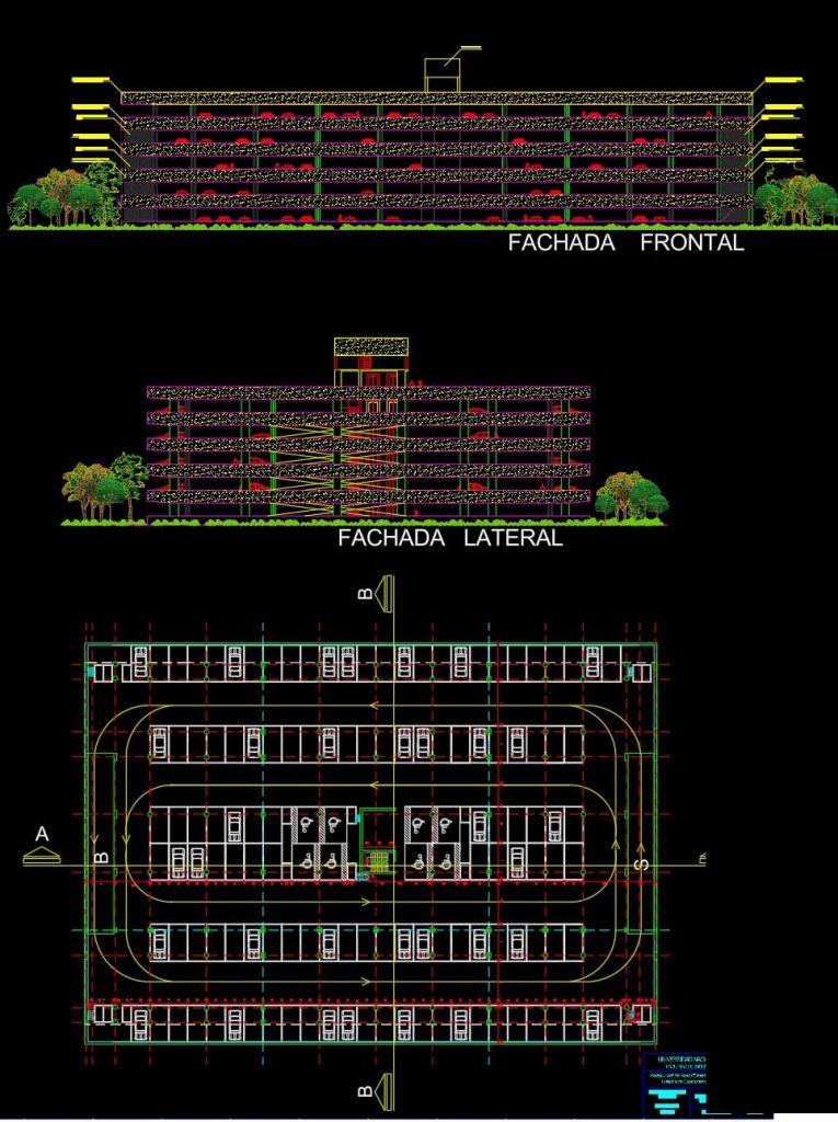 Multi-level Parking Garage in DWG format (3.64 MB) | CAD Library