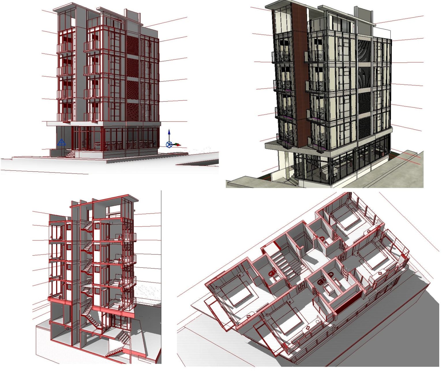 Revit Model of a Modern Accommodation Building (141.11 MB) | CAD Library