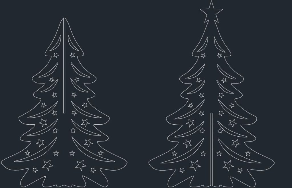 Decorative Christmas Tree Elevation in DXF (194.40 KB) | CAD Library