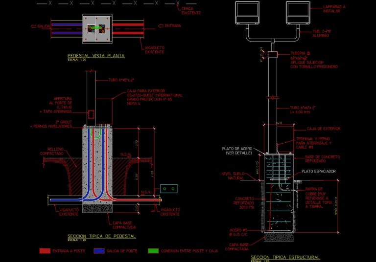 Electric Pole Foundation Section in C4D (1.09 MB) | CAD Library