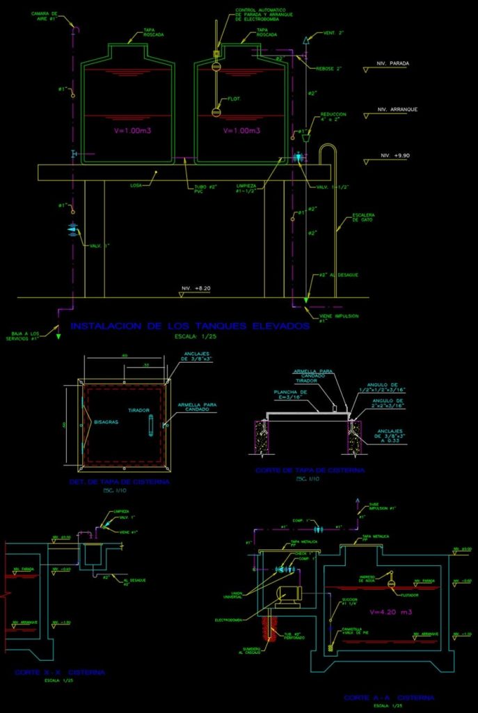 Residential Sanitary Installations – Plans and Details in DWG (1.46 MB ...