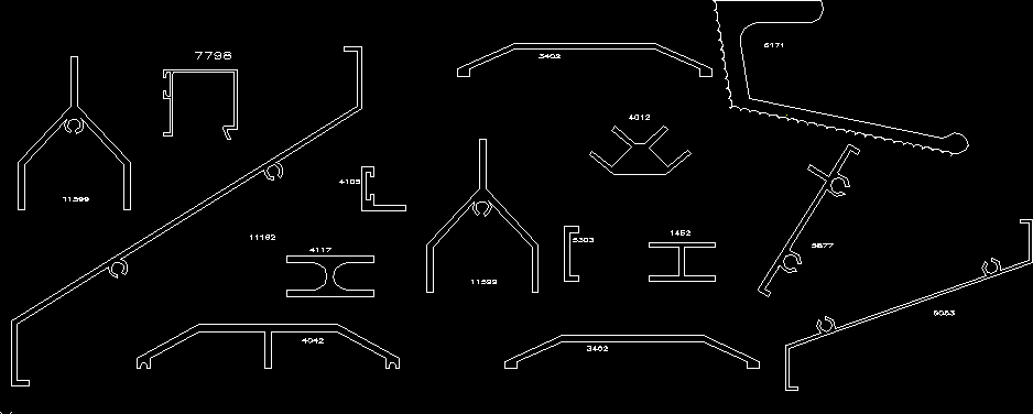 Aluminum Profiles In DWG (185.75 KB) | CAD library
