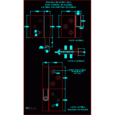 Hinges In DWG (0.00 KB) | CAD library