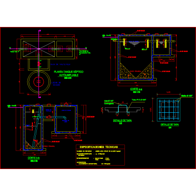 Absorption Pit Septic Tank Dwg Section For Autocad Designs Cad