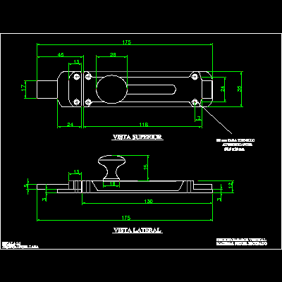 Door Lock In DWG (53.17 KB) | CAD library