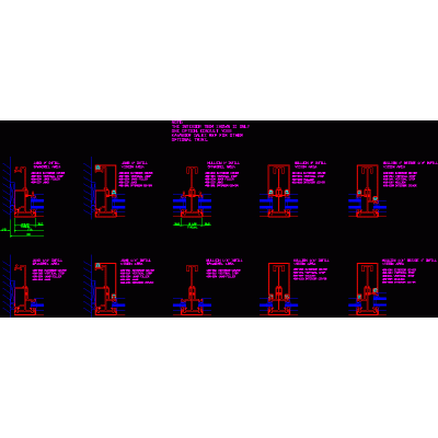 Détails du mur-rideau au format DWG (133.19 Ko) | Bibliothèque CAO